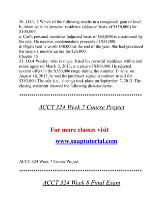 ACCT 324 Massive Success / snaptutorial.com | PDF