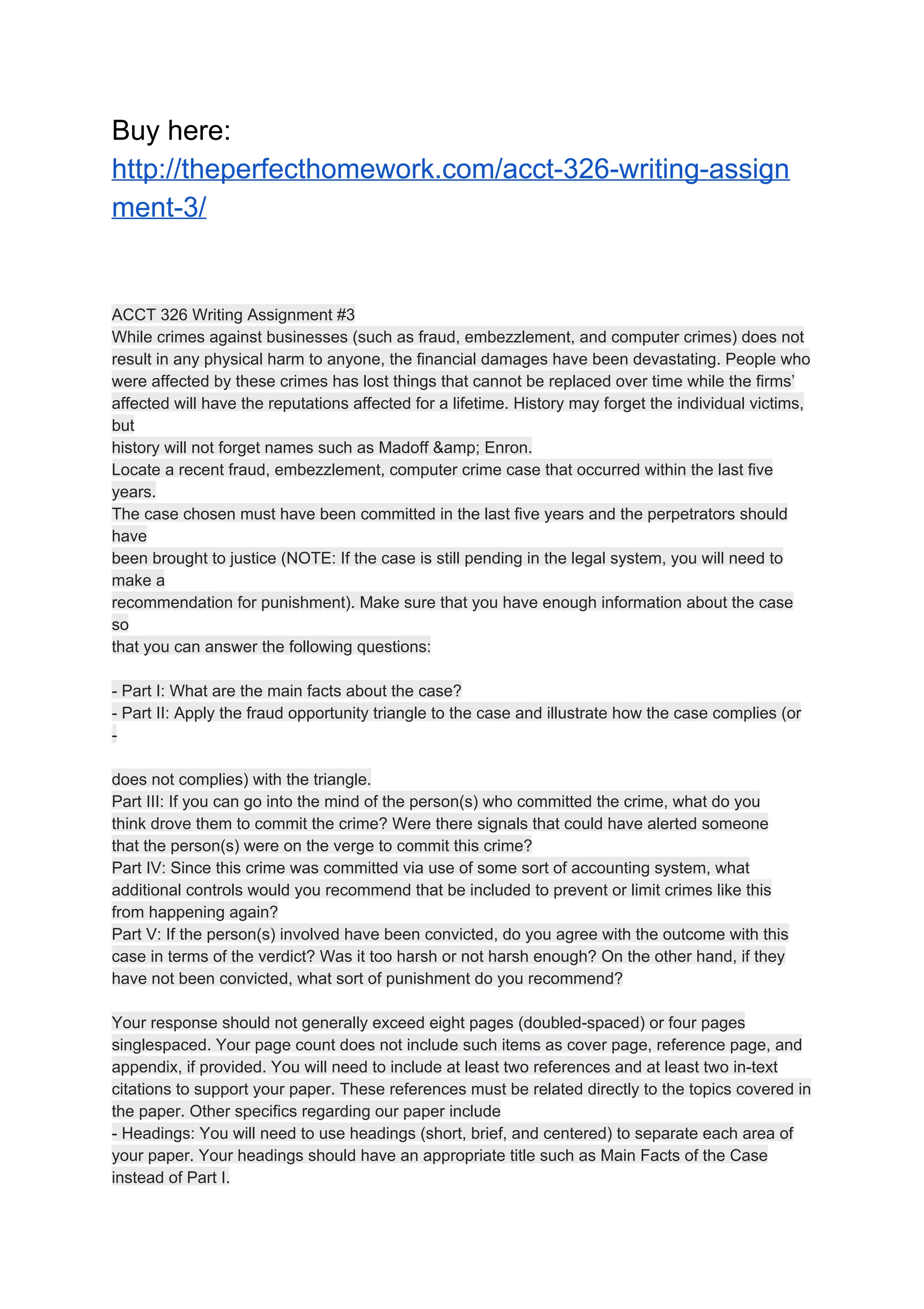 ACCT 326 WRITING ASSIGNMENT #3 | PDF