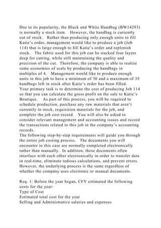 ACCT 3320Group Project 1CFV is a small company that produces.docx