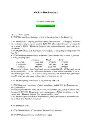 Acct 434 final exam set 3 | PDF