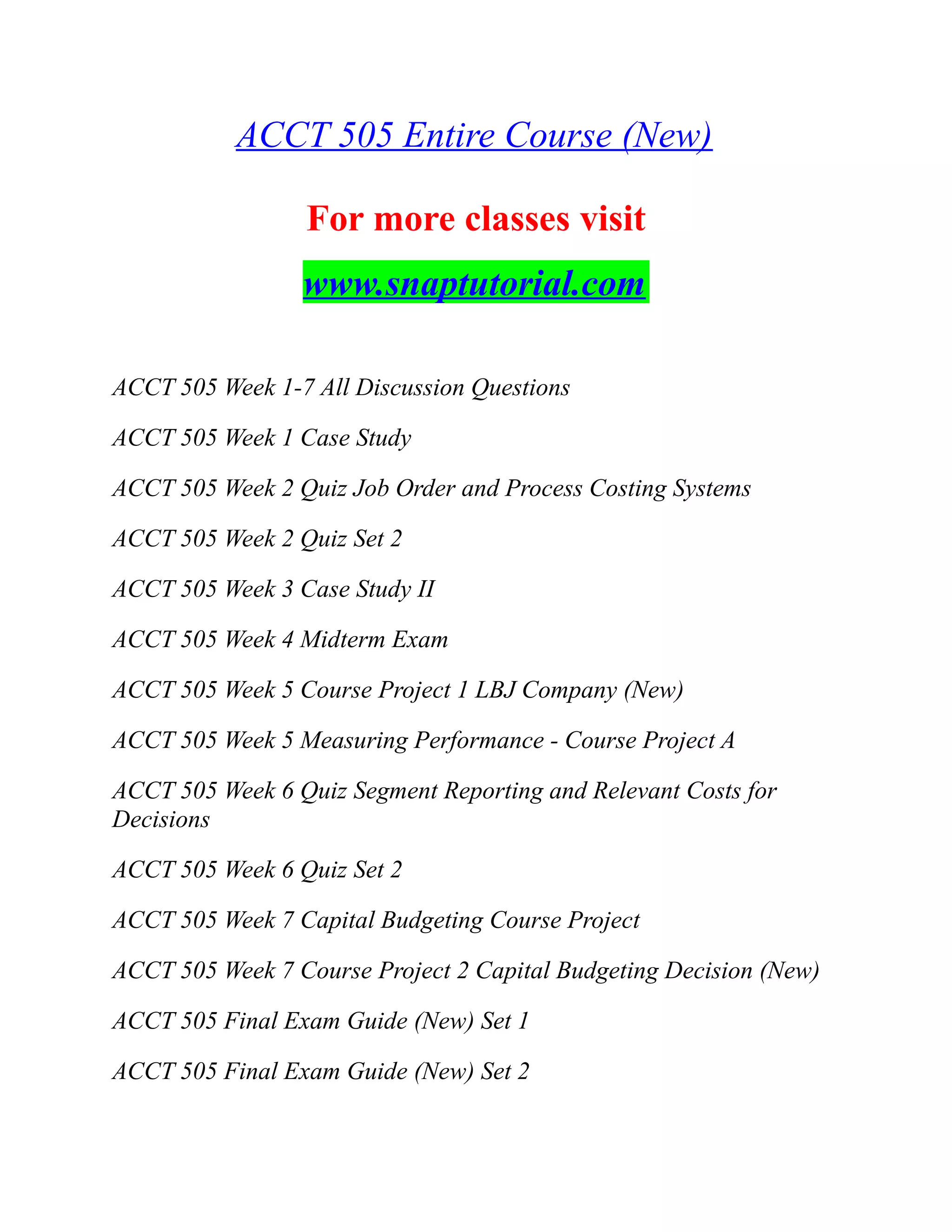 Acct 505 Effective Communication-snaptutorial.com