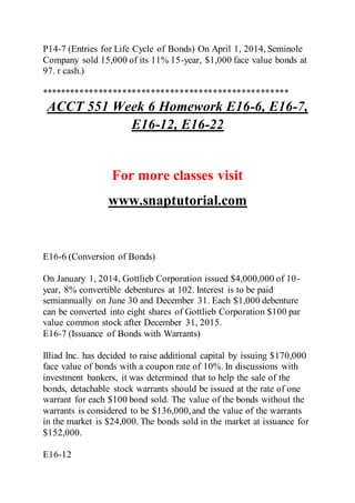 ACCT 551 Exceptional Education / snaptutorial.com