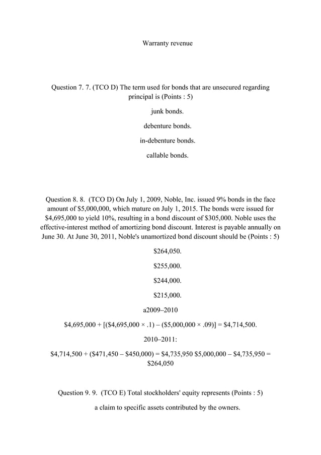 Acct 551 final exam set 2 | PDF