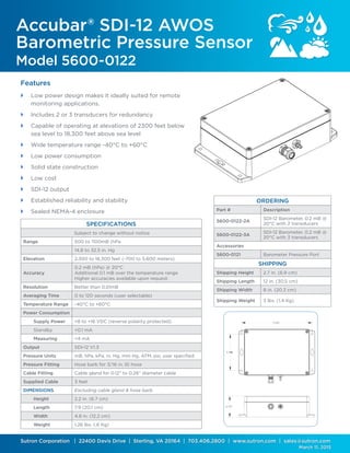 Accubar sdi 12 awos barometric pressure sensor 5600-0122 | PDF