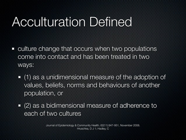 Acculturation | KEY