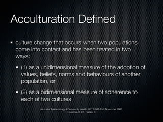 Acculturation | KEY