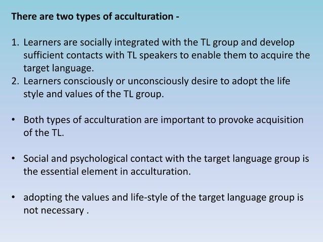 Acculturation model | PPTX | Education