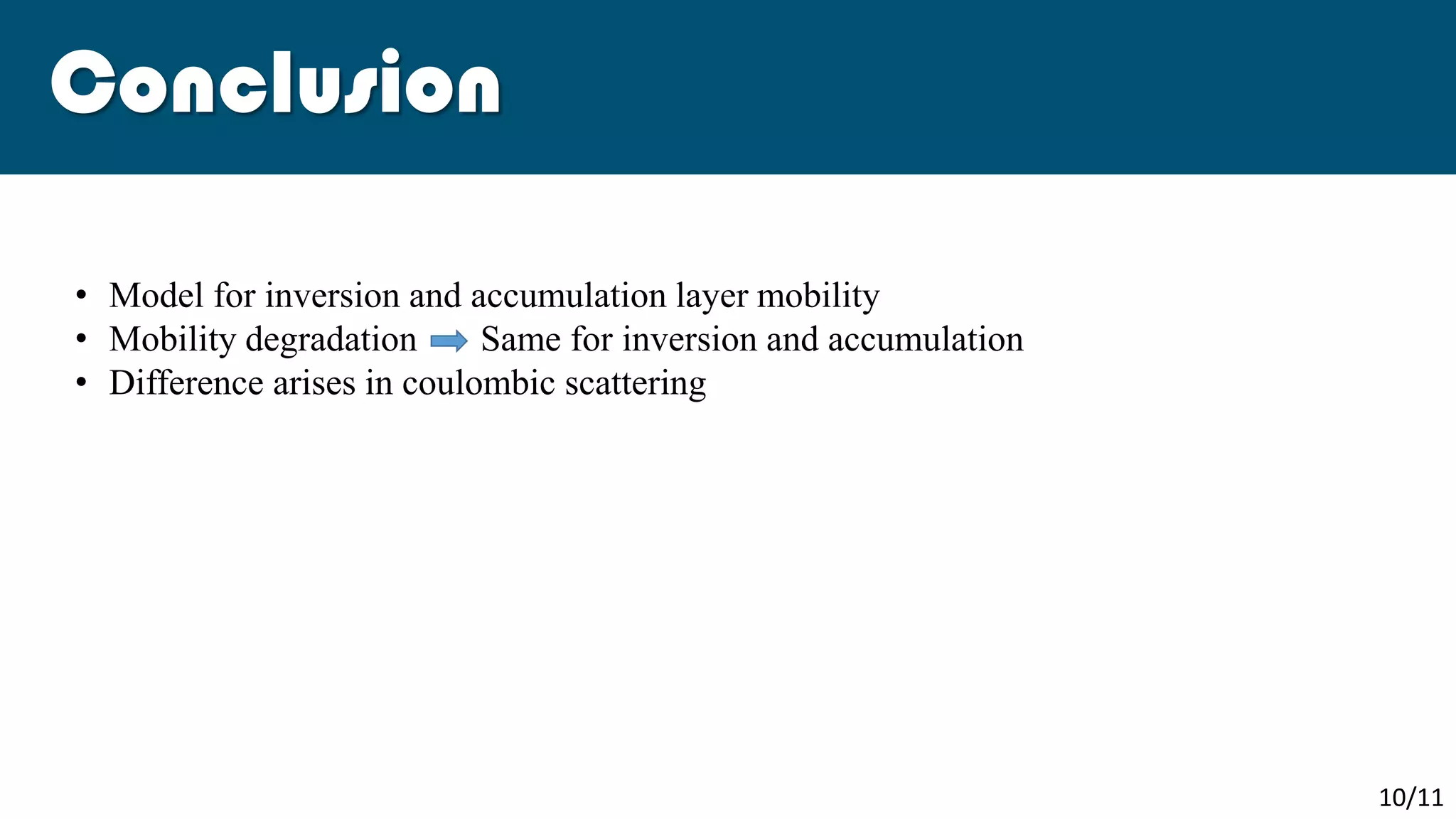 Inversion and Accumulation Layer Mobility Model | PDF