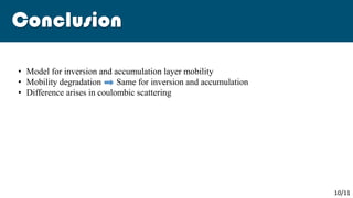 Inversion and Accumulation Layer Mobility Model | PDF