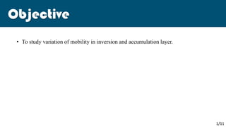 Inversion and Accumulation Layer Mobility Model | PDF