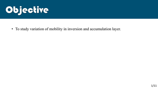 Inversion and Accumulation Layer Mobility Model | PDF