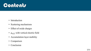 Inversion and Accumulation Layer Mobility Model | PDF