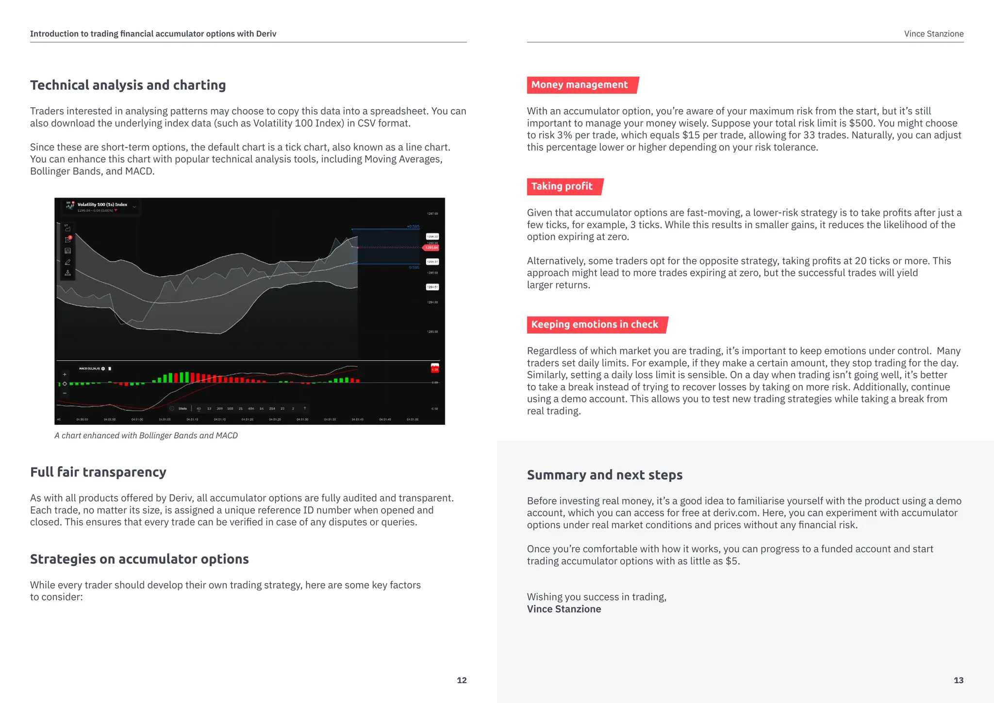Deriv Accumulator Trading Stratagies by Vince Stanzione | PDF
