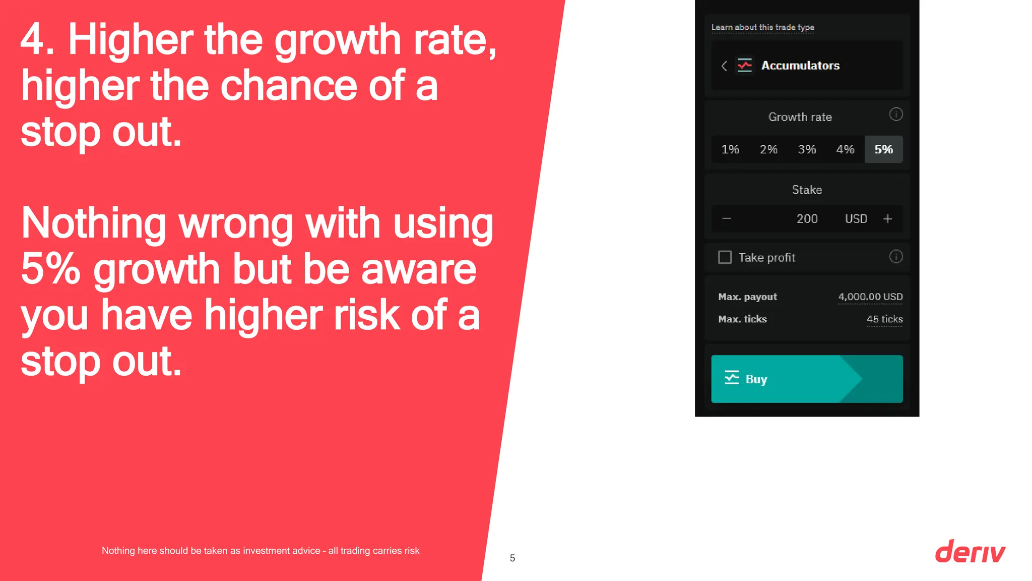 7 tips trading Deriv Accumulator Options | PPTX