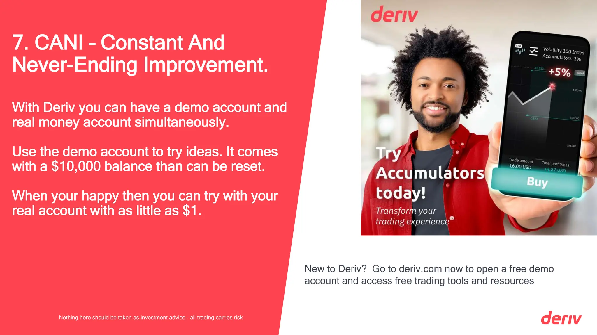 7 tips trading Deriv Accumulator Options | PPTX