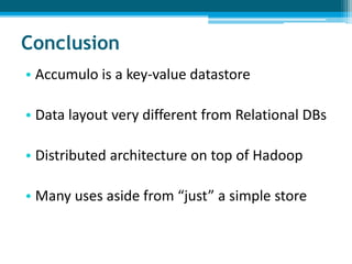 Accumulo: A Quick Introduction | PPTX | Databases | Computer Software and Applications