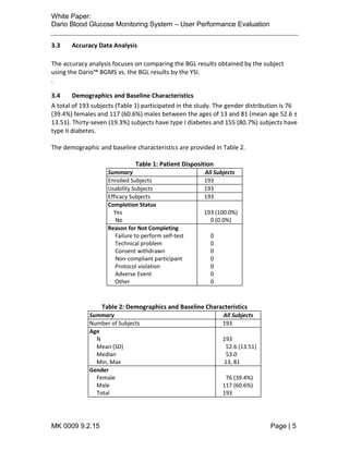 Dario Blood Glucose Monitoring System – User Performance Evaluation | PDF