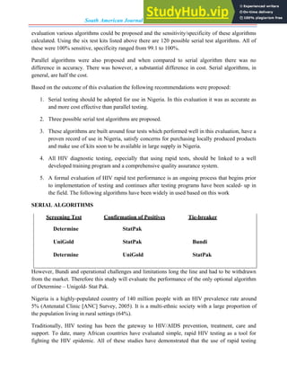 ACCURACY EVALUATION OF HIV RAPID TESTS RESOLVED BY TIE-BREAKER A CASE ...