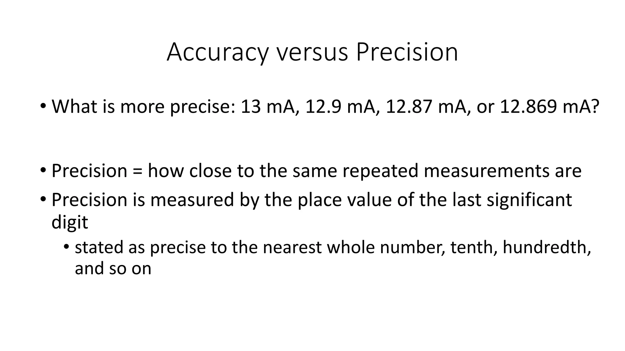 Accuracy & Precision in Electronics | PPT