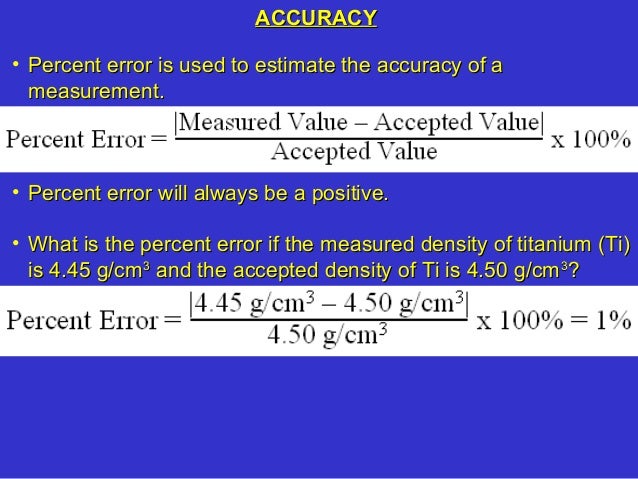 Accuracy precision errors