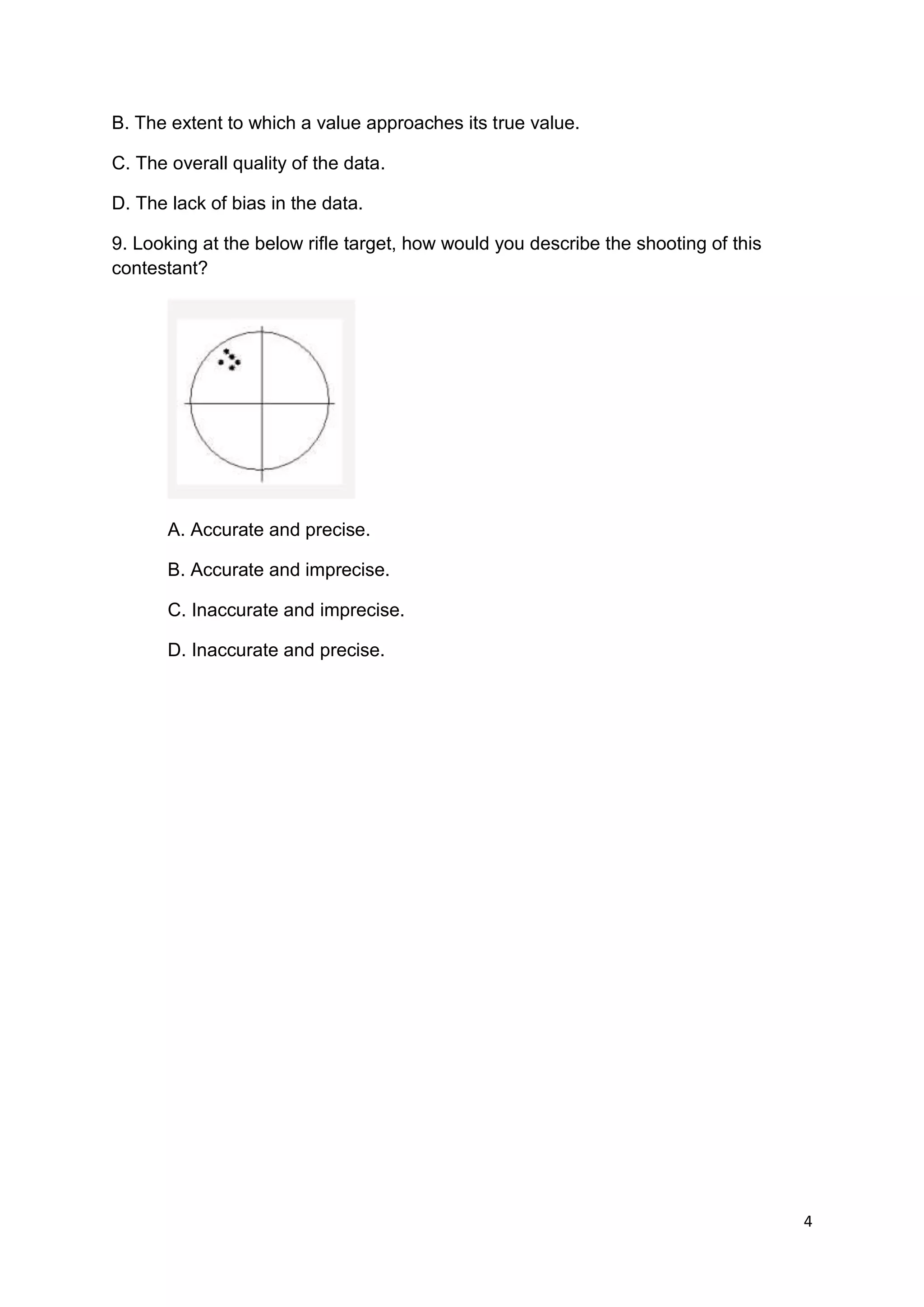 Accuracy, precision questions | DOCX