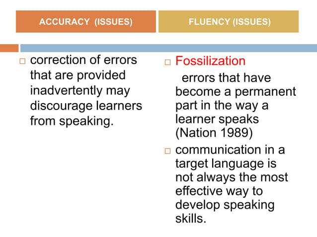 Accuracy vs fluency | PPT