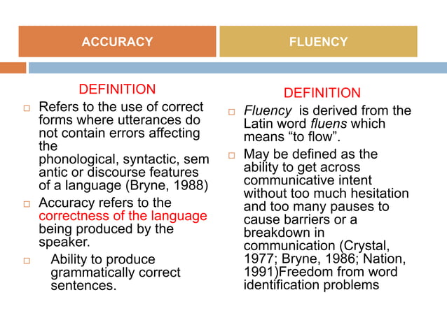 Accuracy vs fluency | PPT