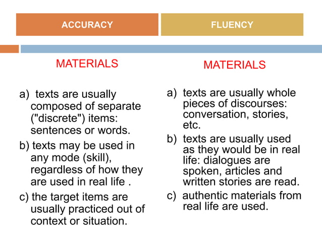 Accuracy vs fluency | PPT