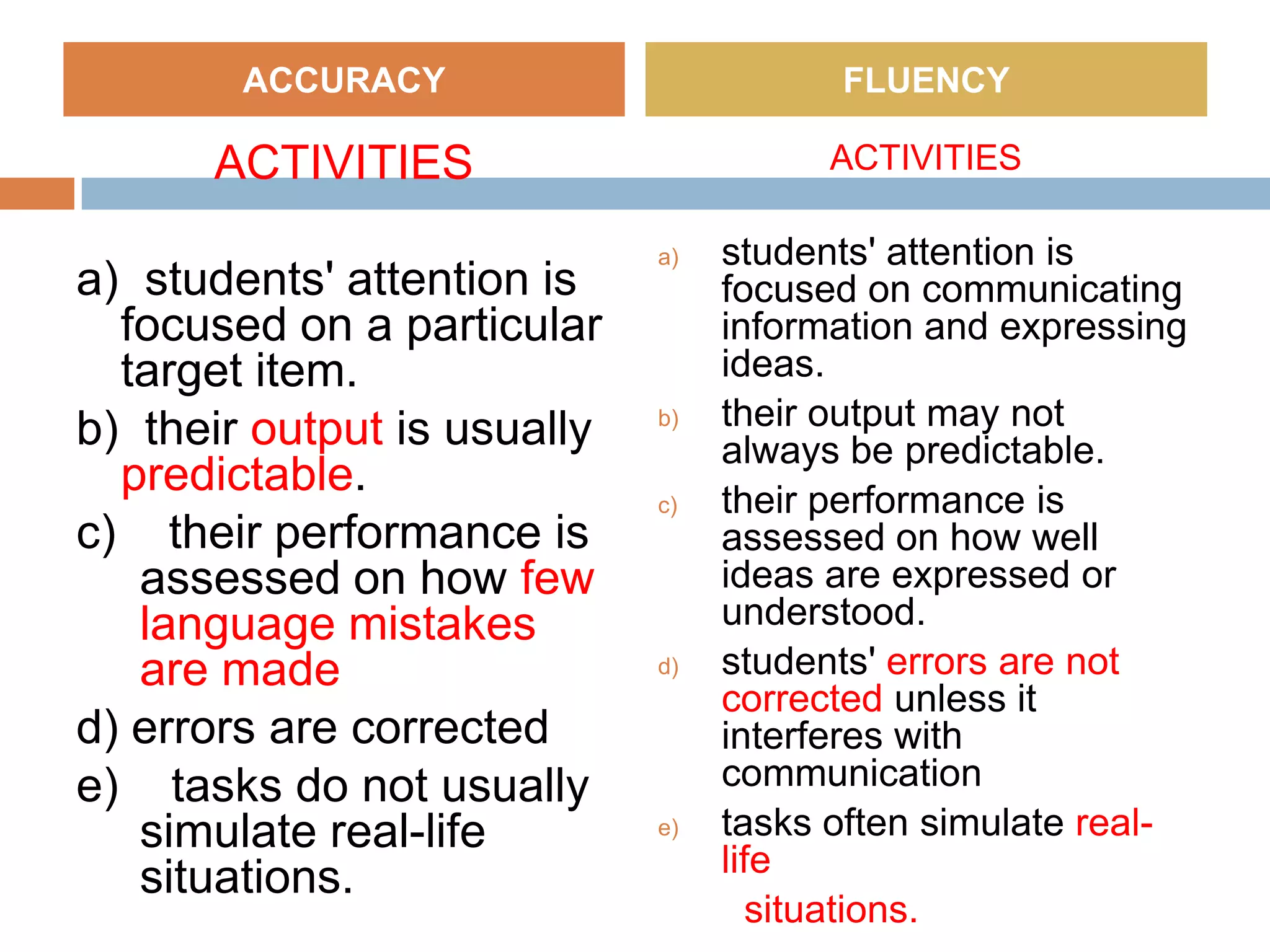 Accuracy vs fluency | PPTX