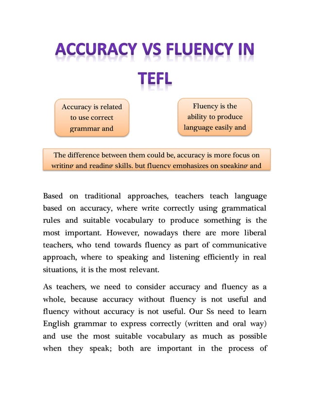 Accuracy vs fluency | PDF