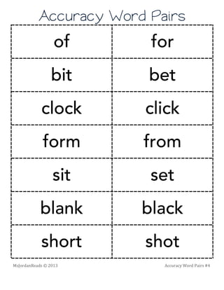 Accuracy wordpairssample packetforassessmentpractice | PDF