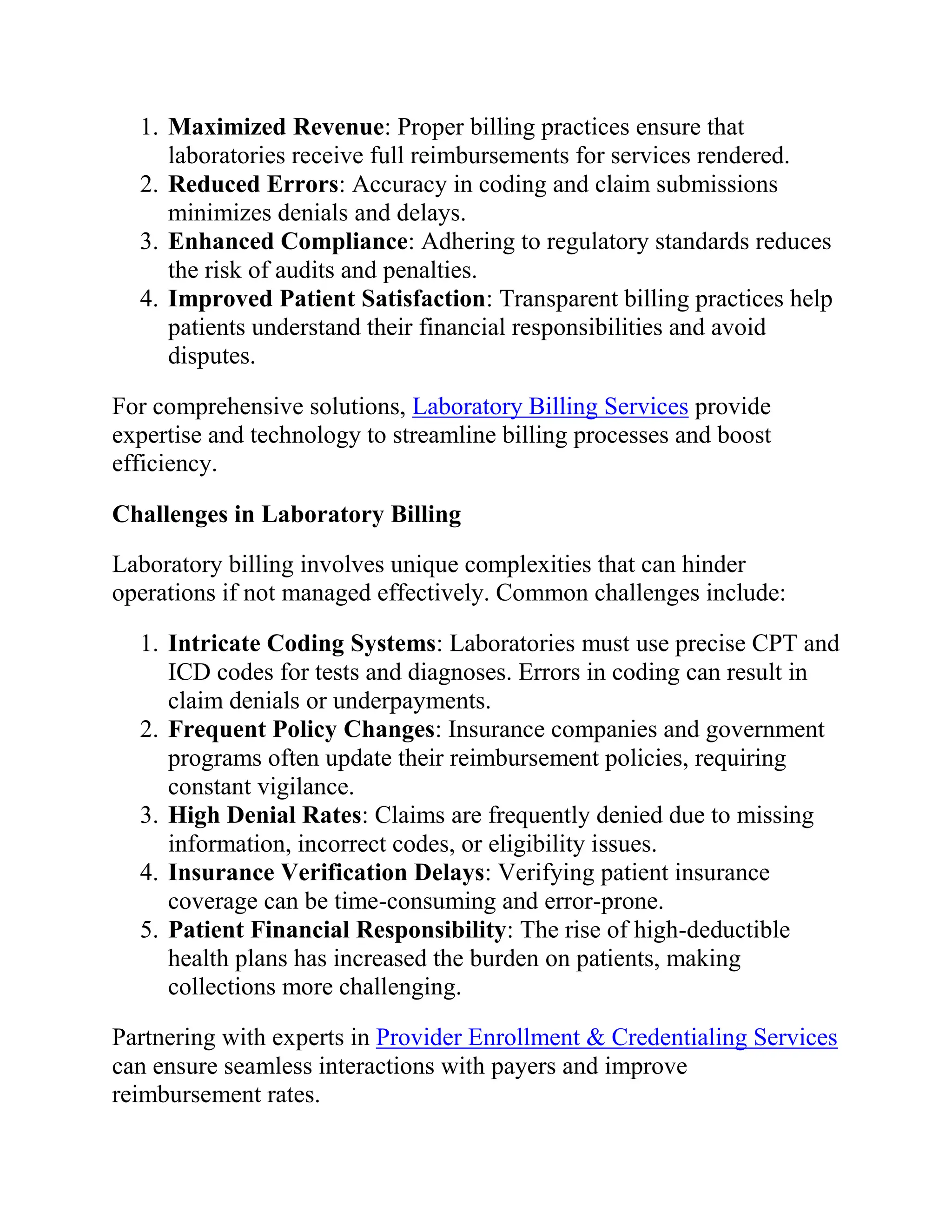 Accurate & Reliable Laboratory Billing Services | PDF