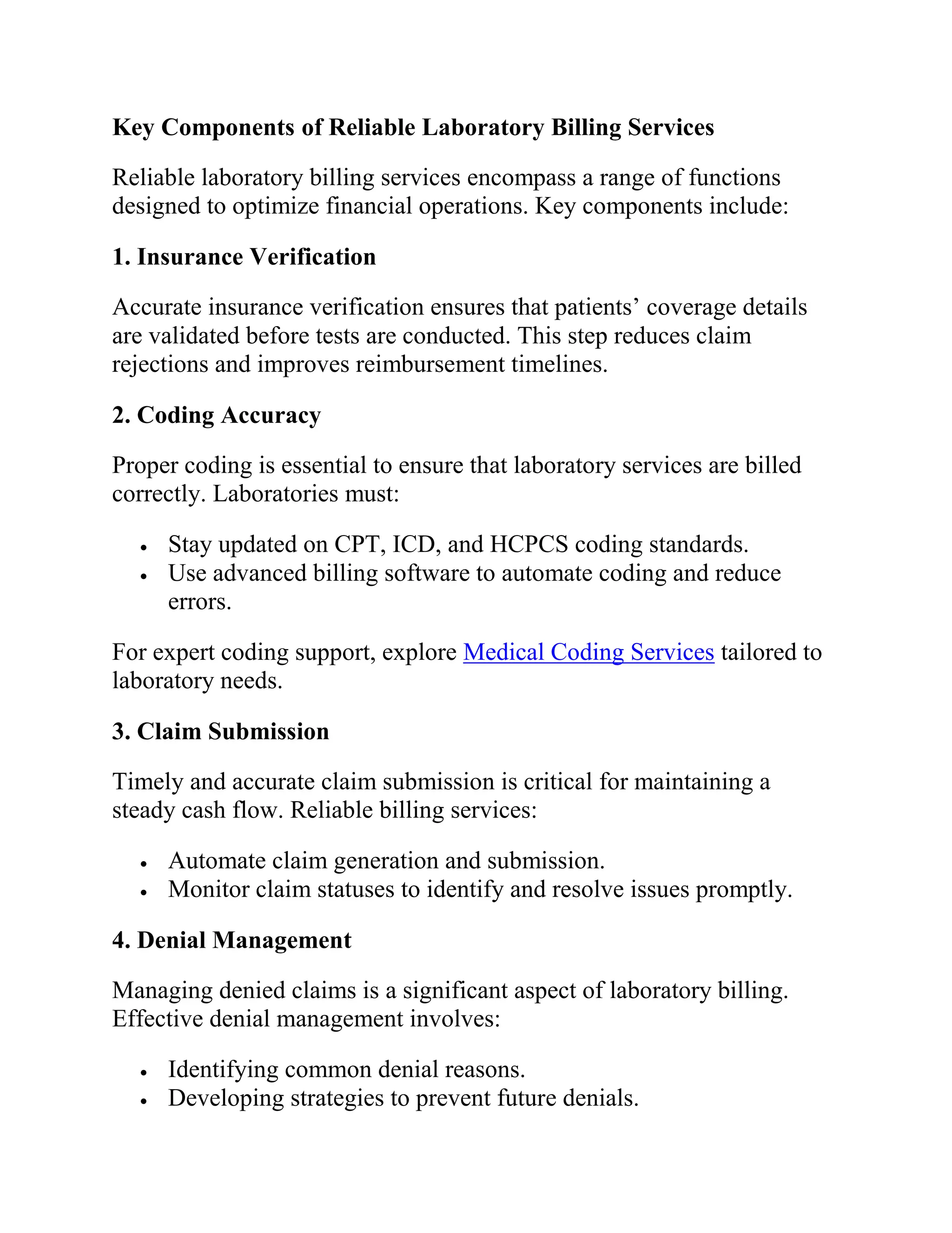 Accurate & Reliable Laboratory Billing Services | PDF