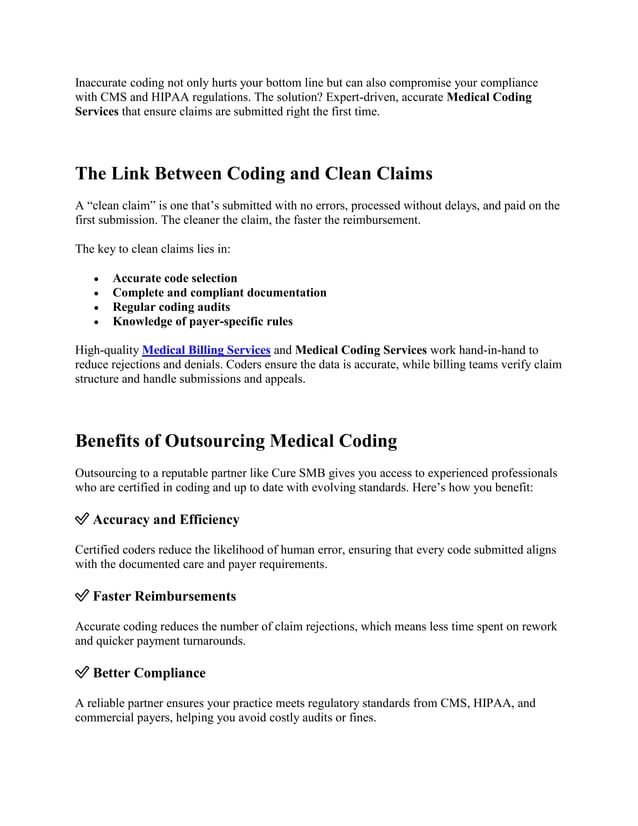 Accurate Medical Coding Services: Ensure Clean Claims and Compliance | PDF