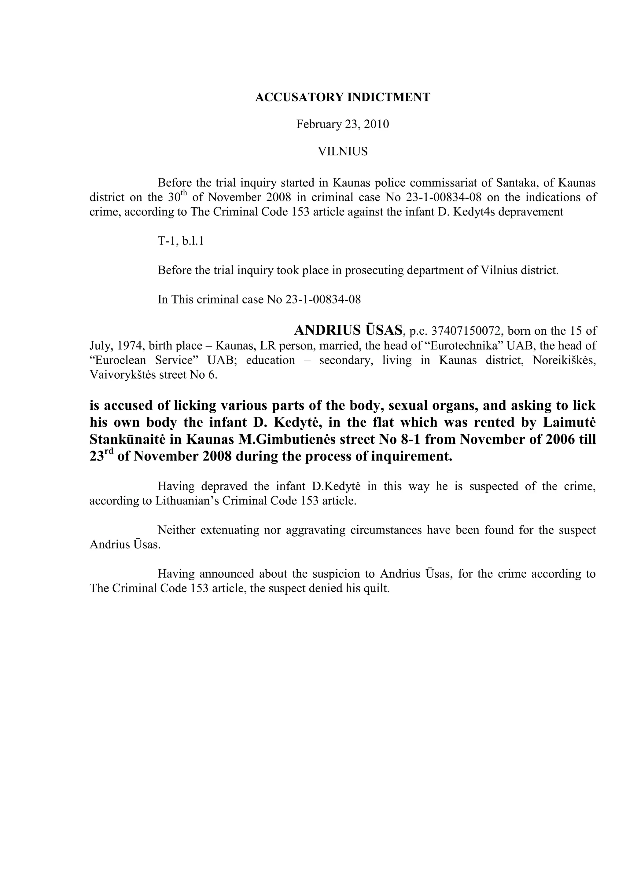 Accusatory indictment | PDF