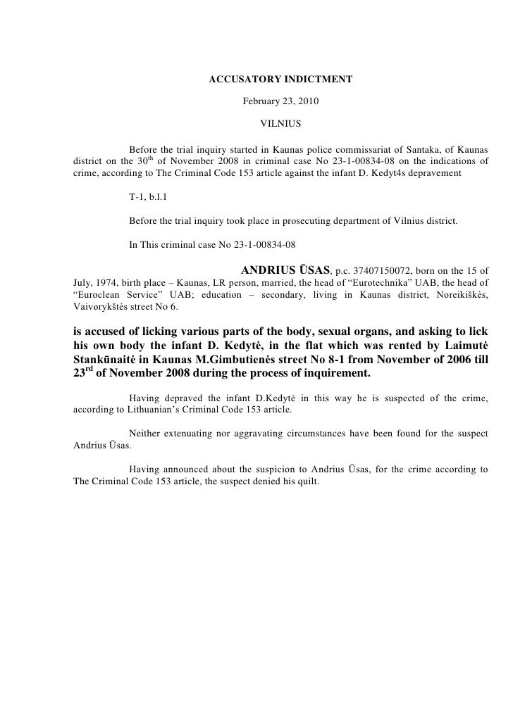 Accusatory indictment