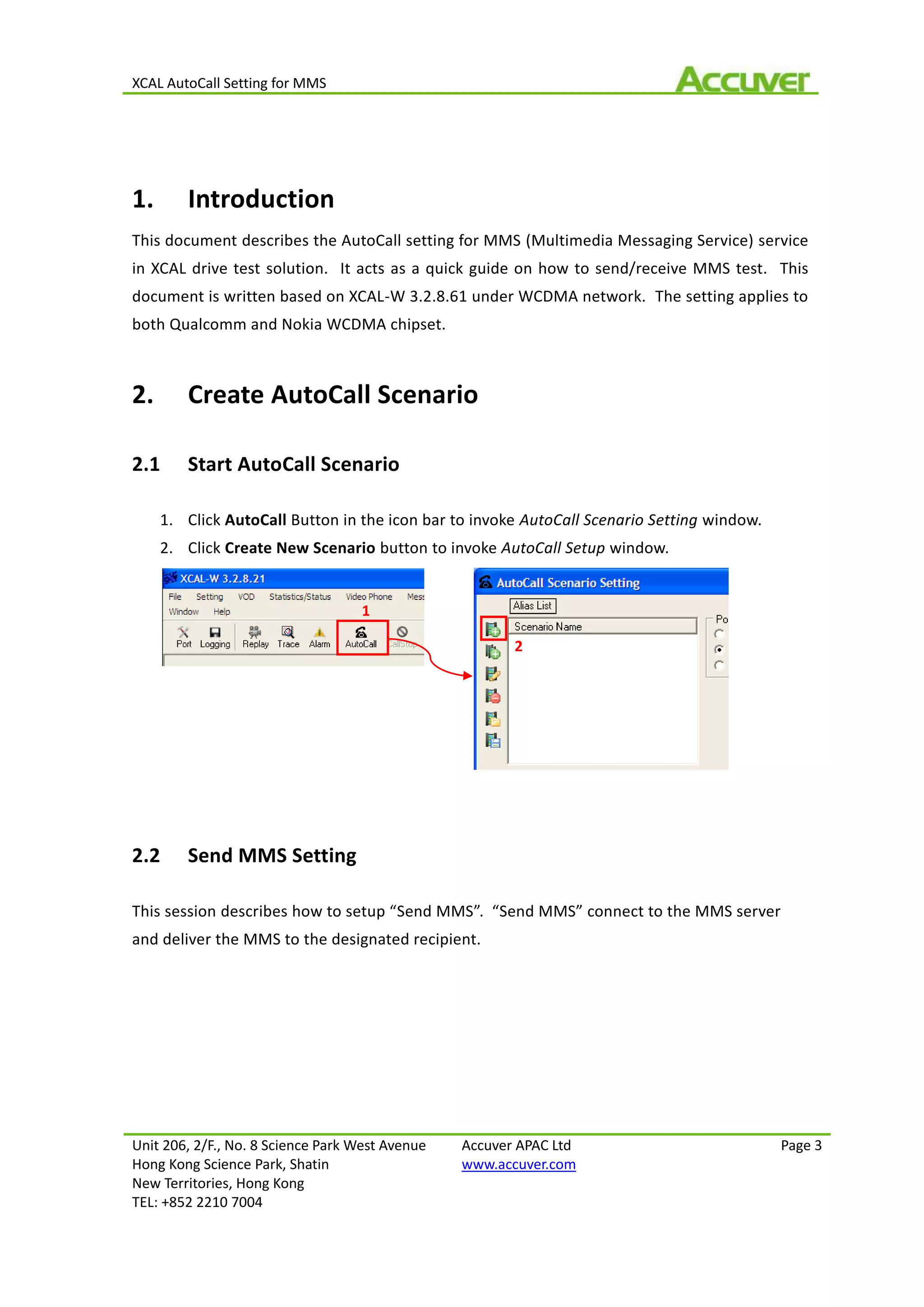 Accuver xcal auto_callsettingformms_v1.0 | PDF