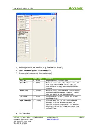 Accuver xcal auto_callsettingformms_v1.0 | PDF