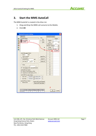 Accuver xcal auto_callsettingformms_v1.0 | PDF