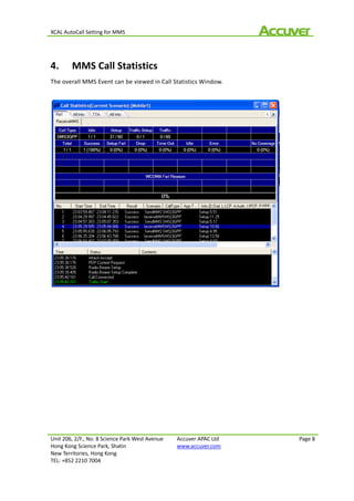 Accuver xcal auto_callsettingformms_v1.0 | PDF