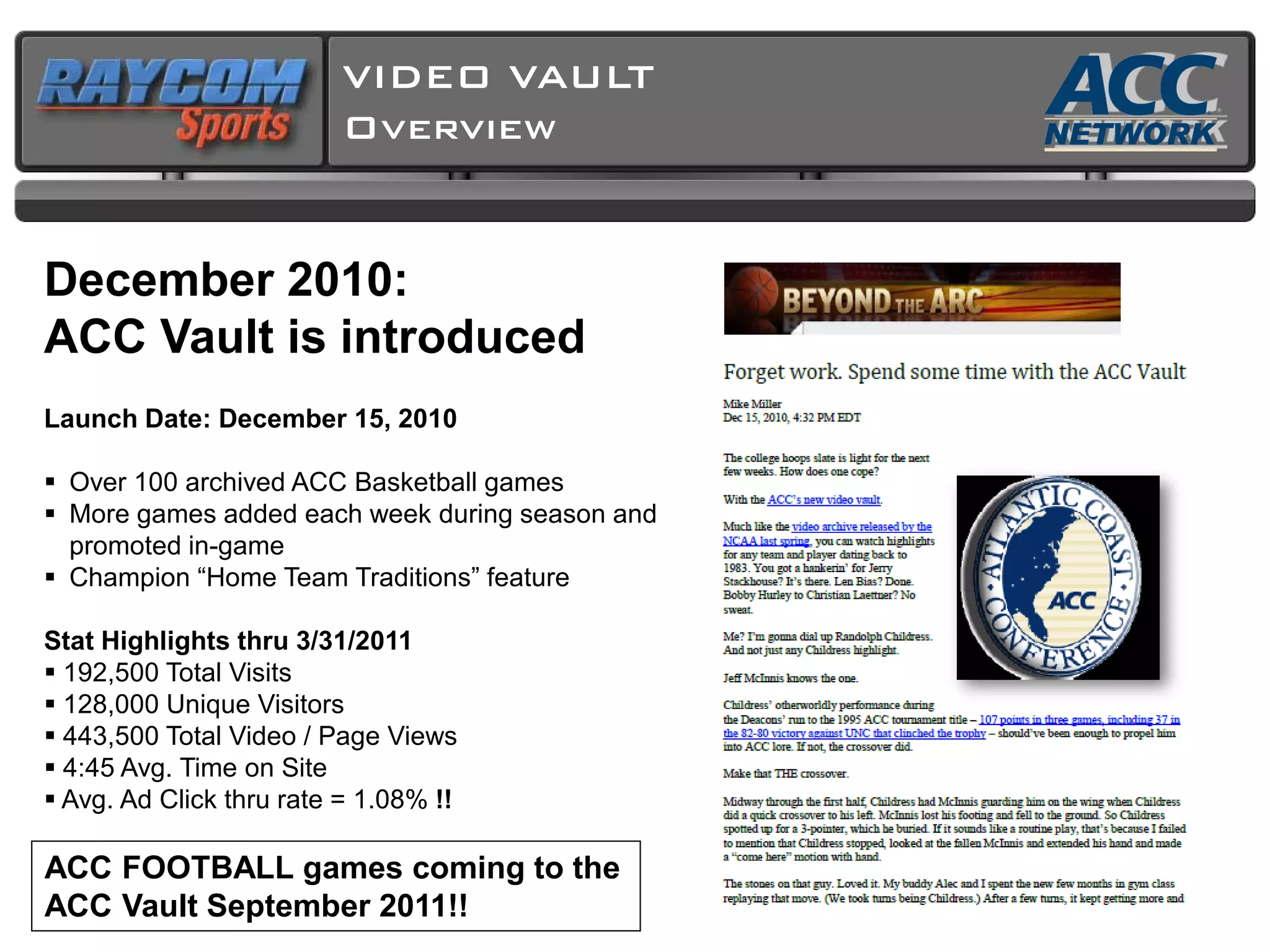 ACC Video Vault | PDF | College Basketball | College Sports