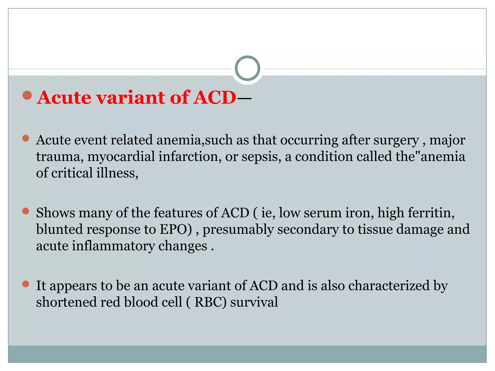 Anemia of chronic disease | PPT