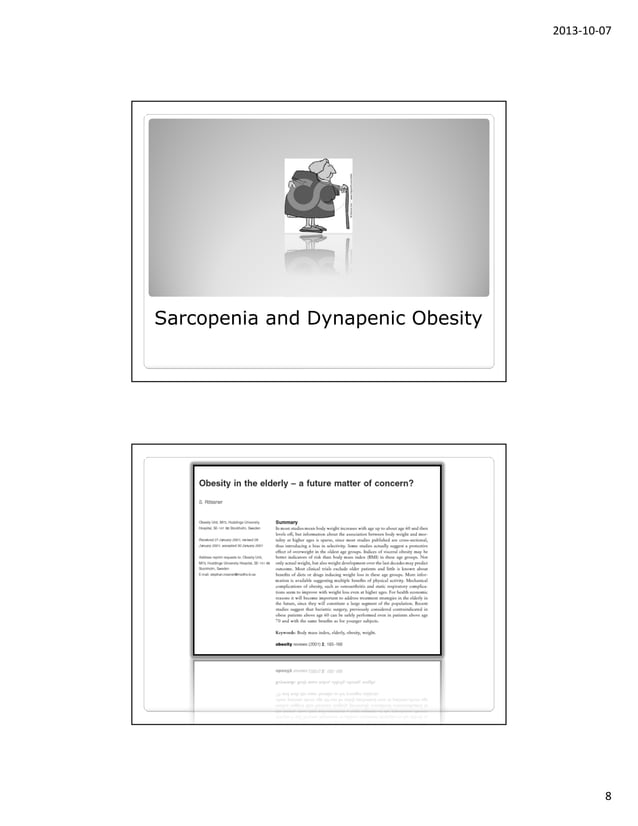 Dynapenia, Sarcopenia and Obesity: Clinical Impacts and Treatments | PDF