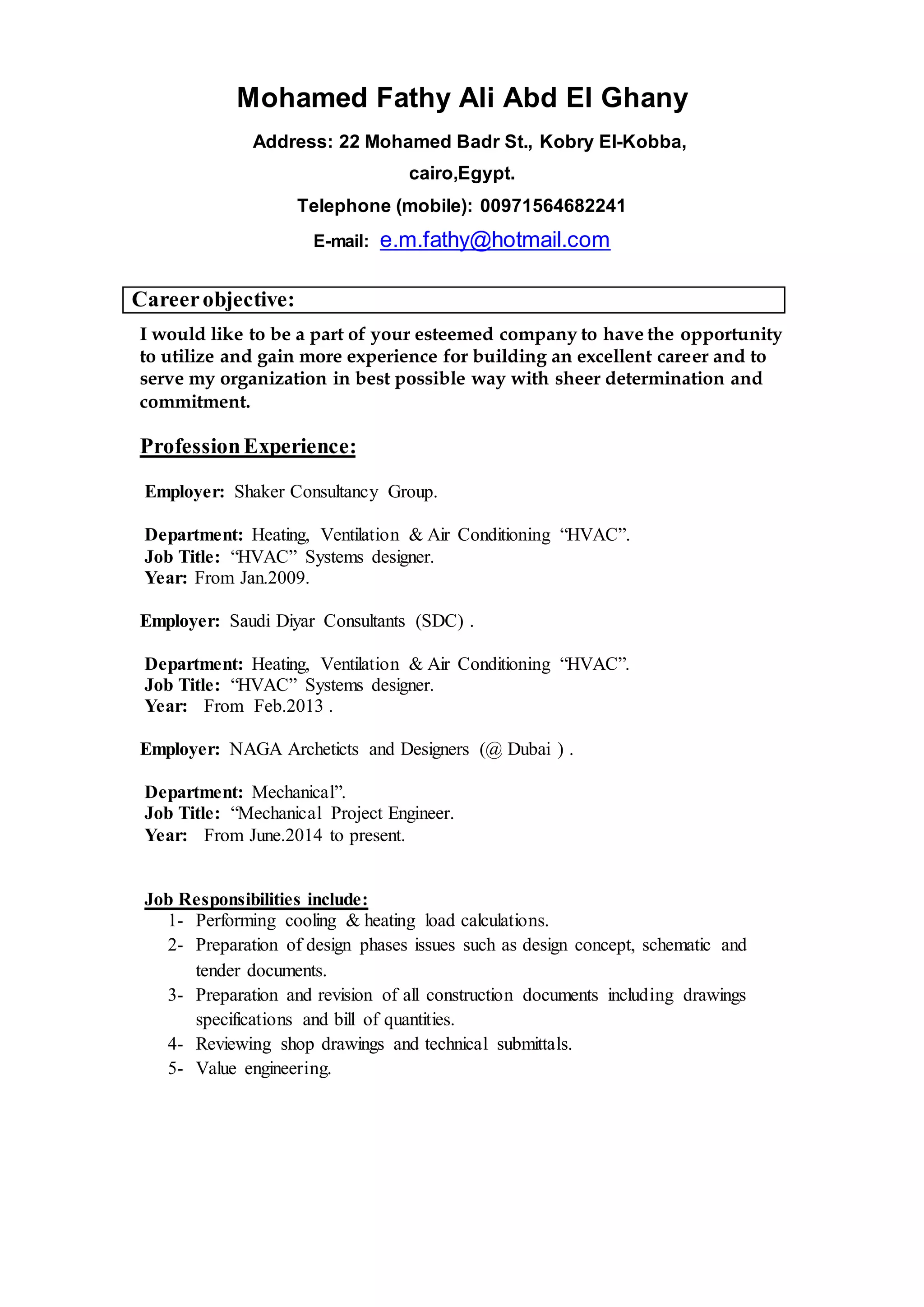 Mohamed Fathy C.V | PDF