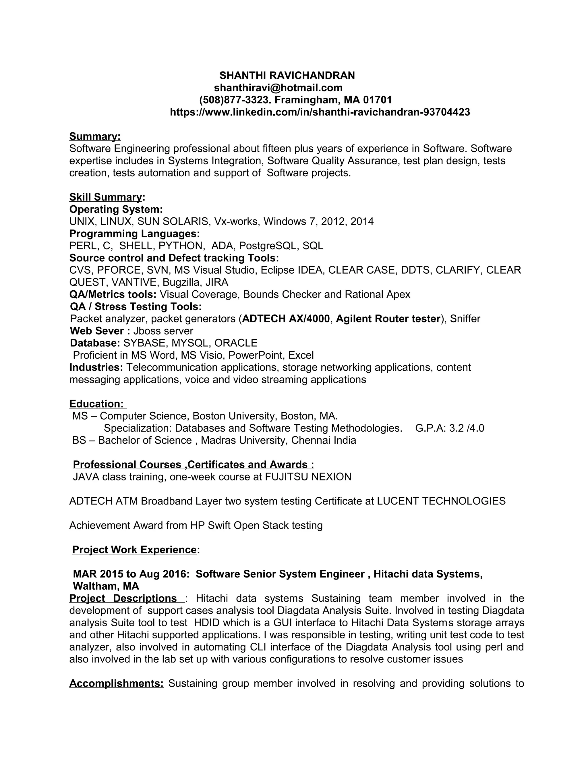 Resume_Shanthi | DOC