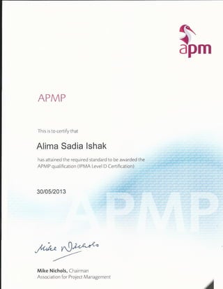 APMP Certificate | PDF