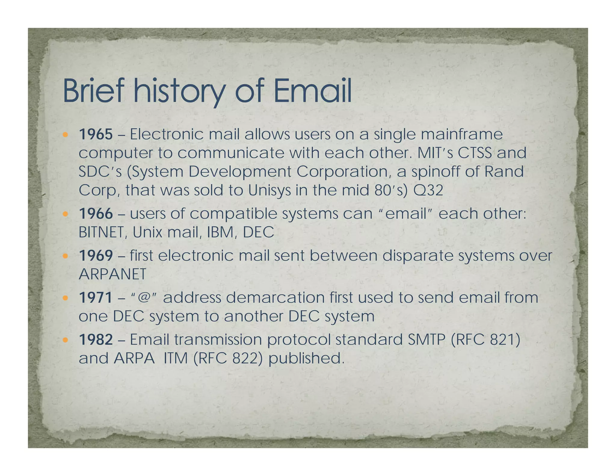 The Evolution and Management of Email | PPT