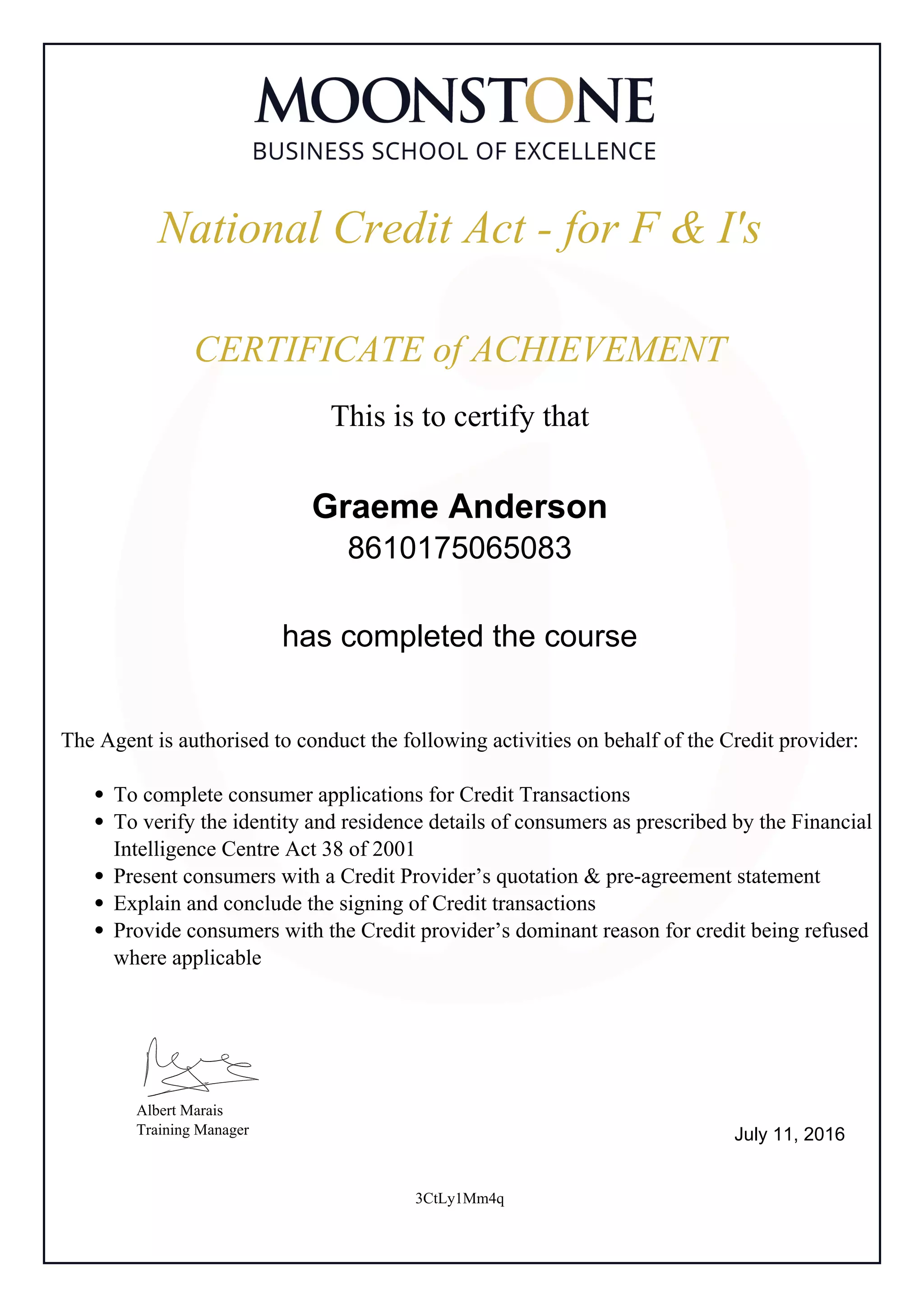 NCA2_NCA Certificate | PDF