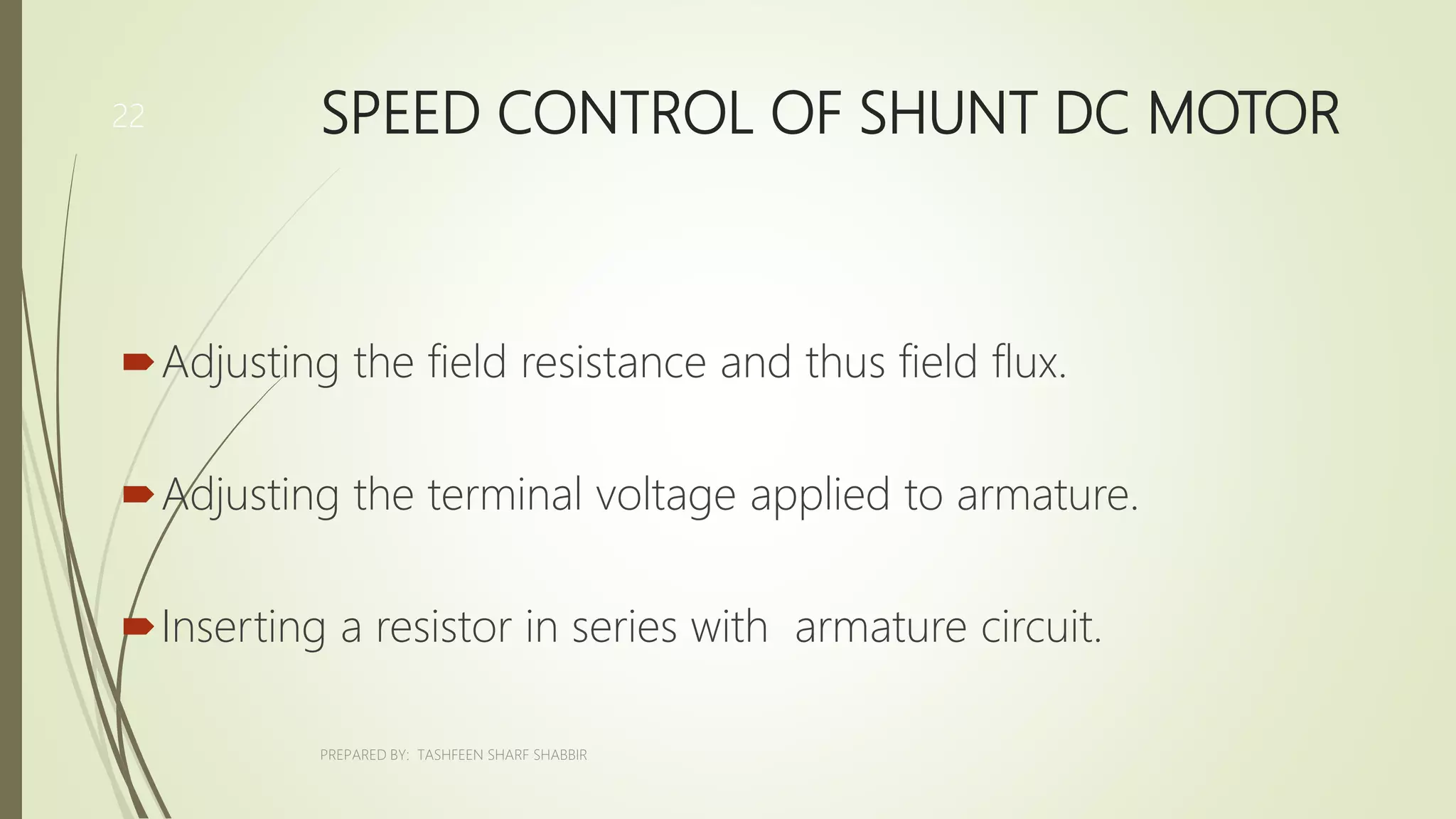 SEPARATELY EXCITED & SHUNT DC MACHINES | PPTX