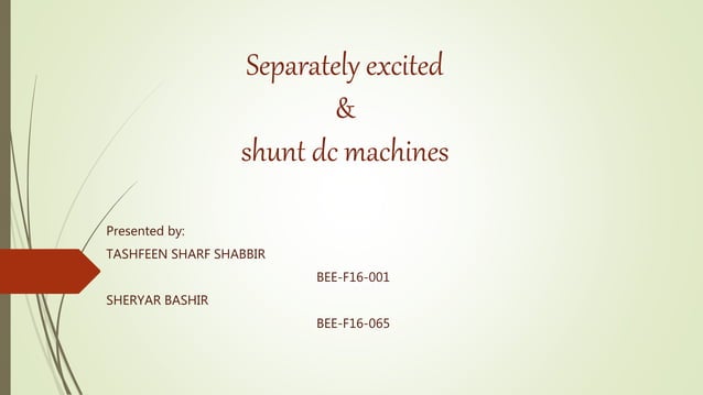 SEPARATELY EXCITED & SHUNT DC MACHINES | PPTX | Physics | Science